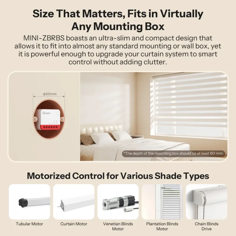 SONOFF Zigbee Smart Roller Shutter Switch | MINI-ZBRBS :: HomeBrainz