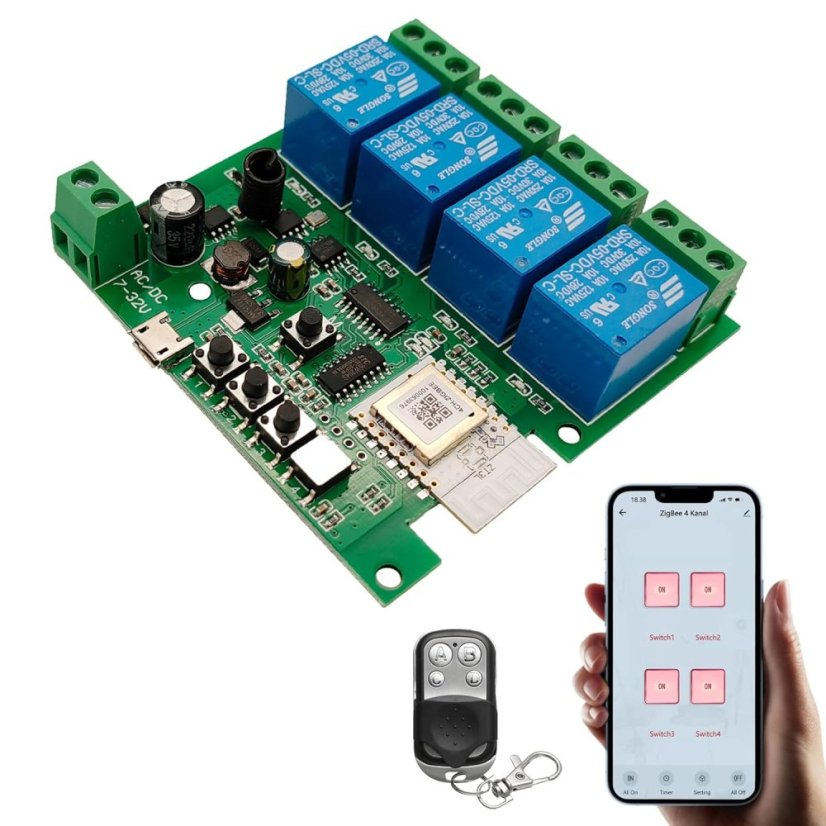 Zigbee Smart 4-channel switch - without cover :: HomeBrainz